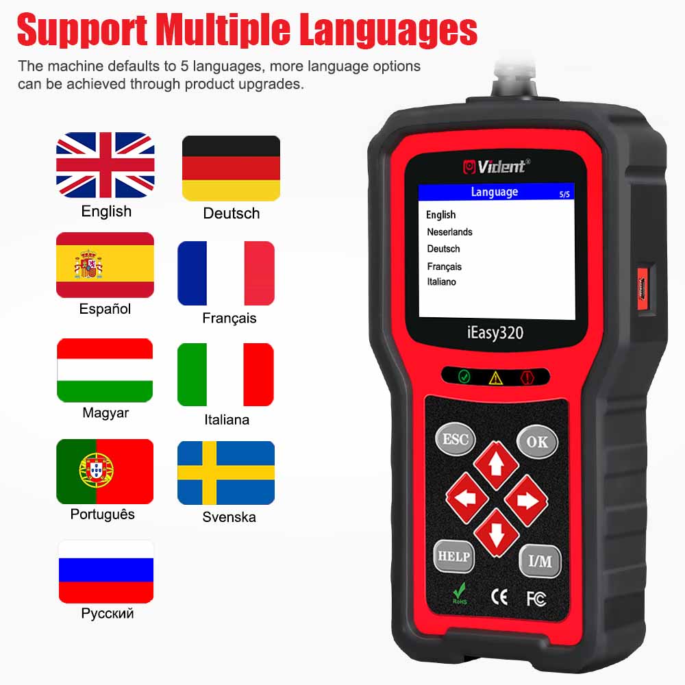 VIDENT iEasy320 OBDII/Eobd Can Code Reader OBD2 Diagnostic Scan Tool ...